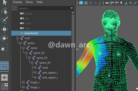 [Maya]Rigging 02 - Skinning